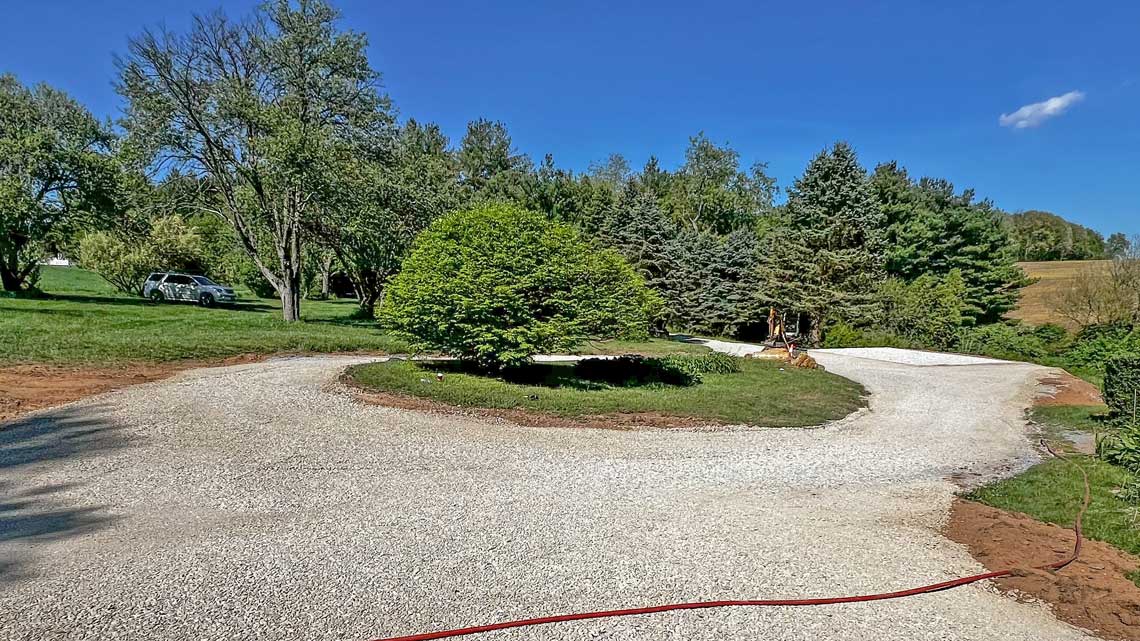 Shed Stone Base and Gravel Driveway Freeland MD - BedRock Siteworks